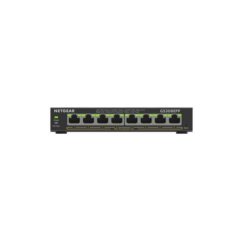 NETGEAR GS308EPP Managed L2/L3 Gigabit Ethernet (10/100/1000) Power ...